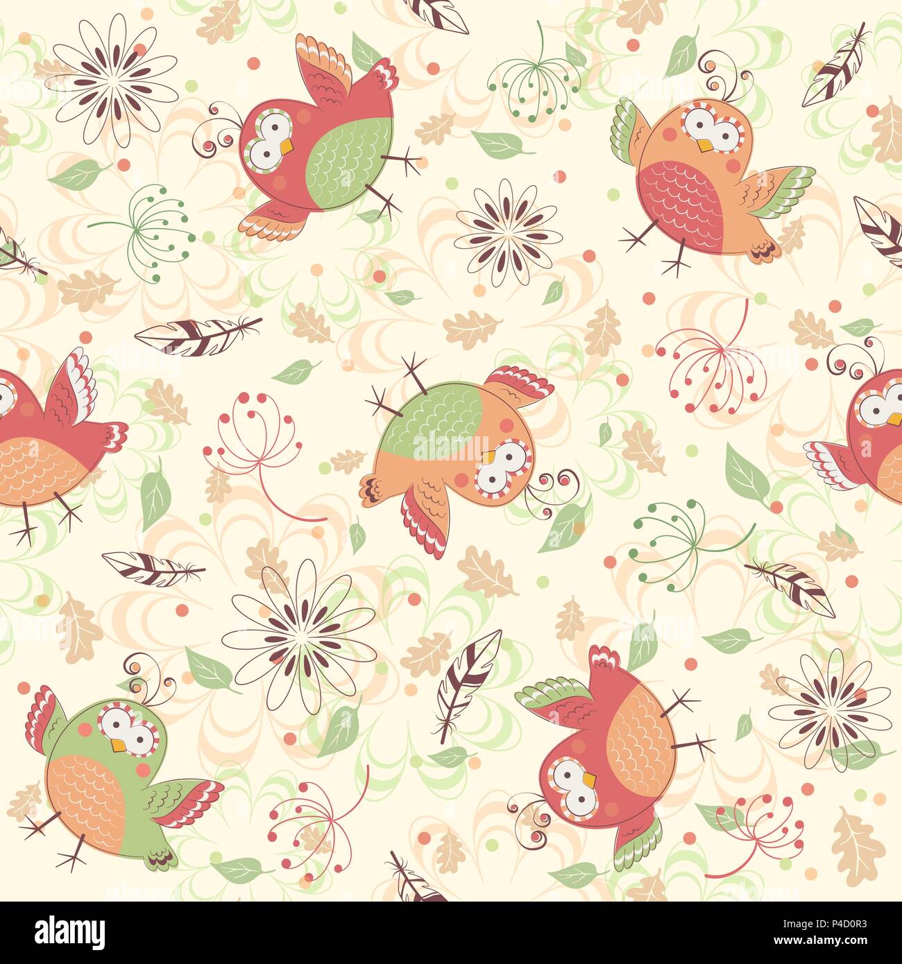 cartoon birds pattern Stock Vector Image & Art - Alamy