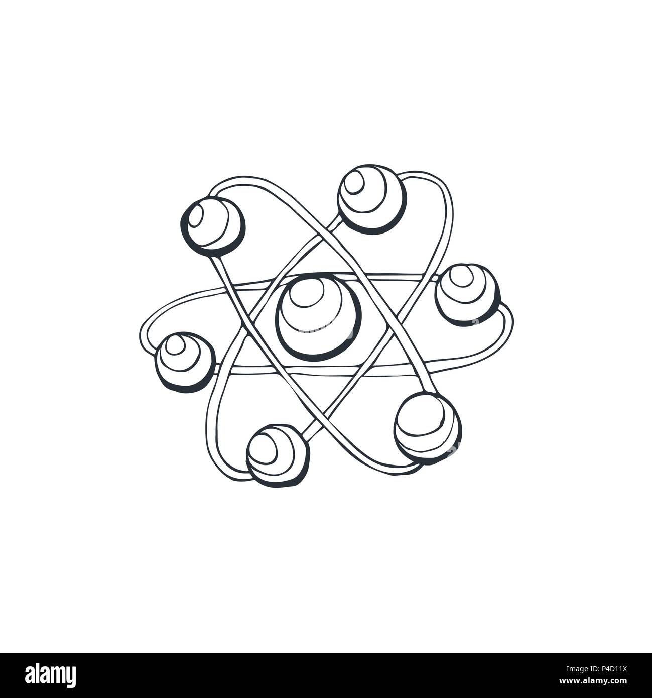 Atom molecule doodle icon Cut Out Stock Images & Pictures - Alamy