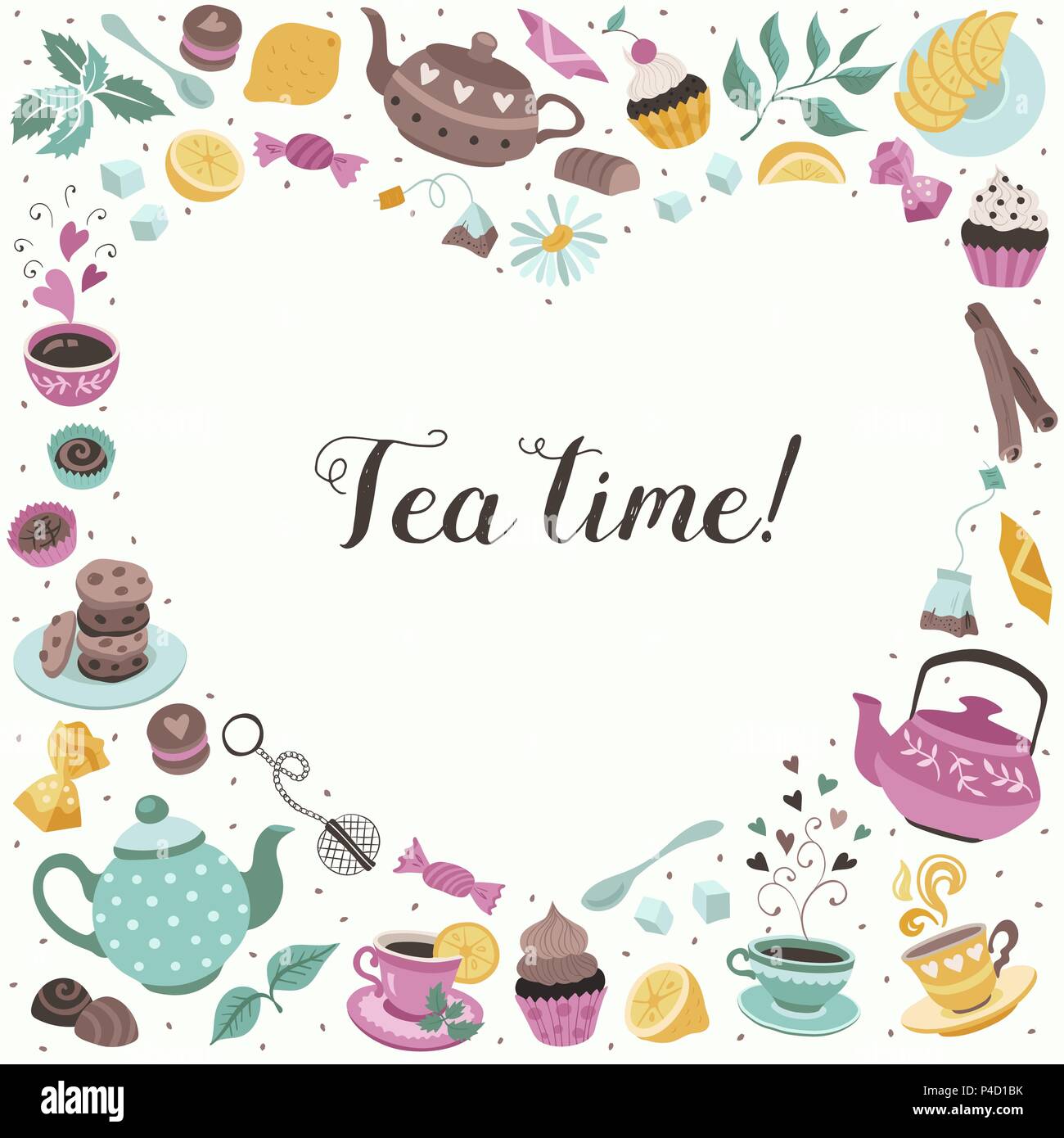 Colourful tea Stock Vector Images - Alamy