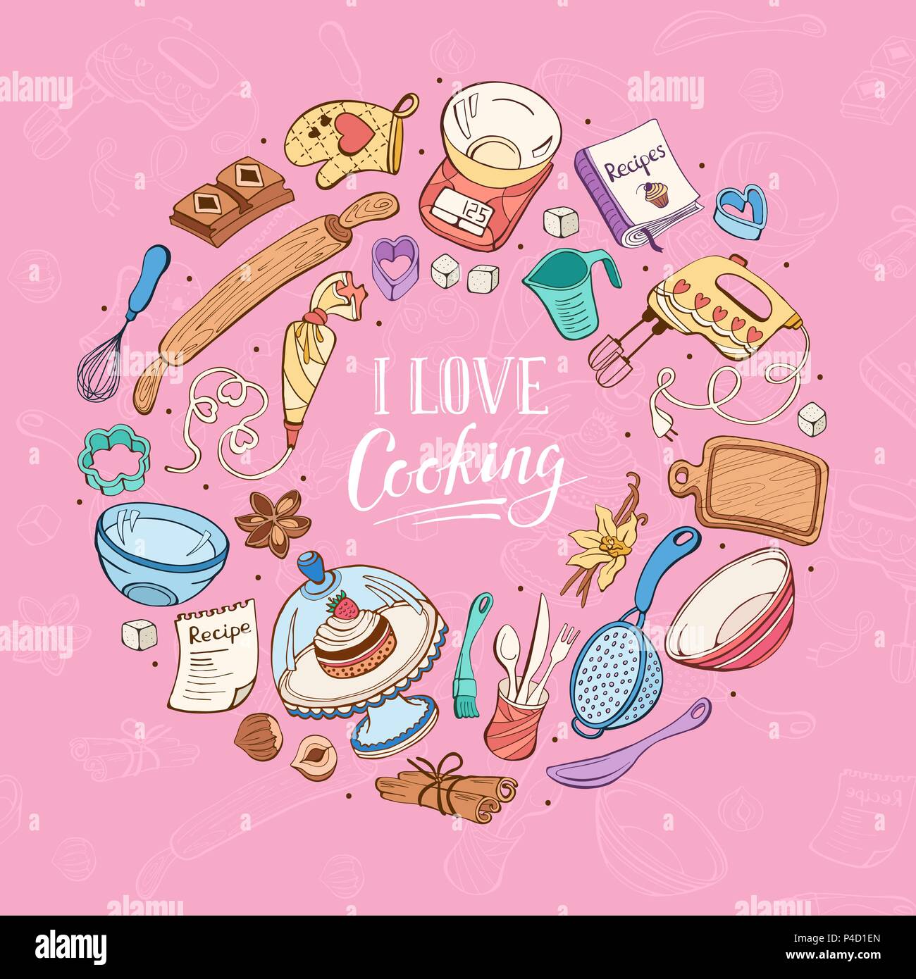 i love cooking poster Stock Vector Image & Art - Alamy