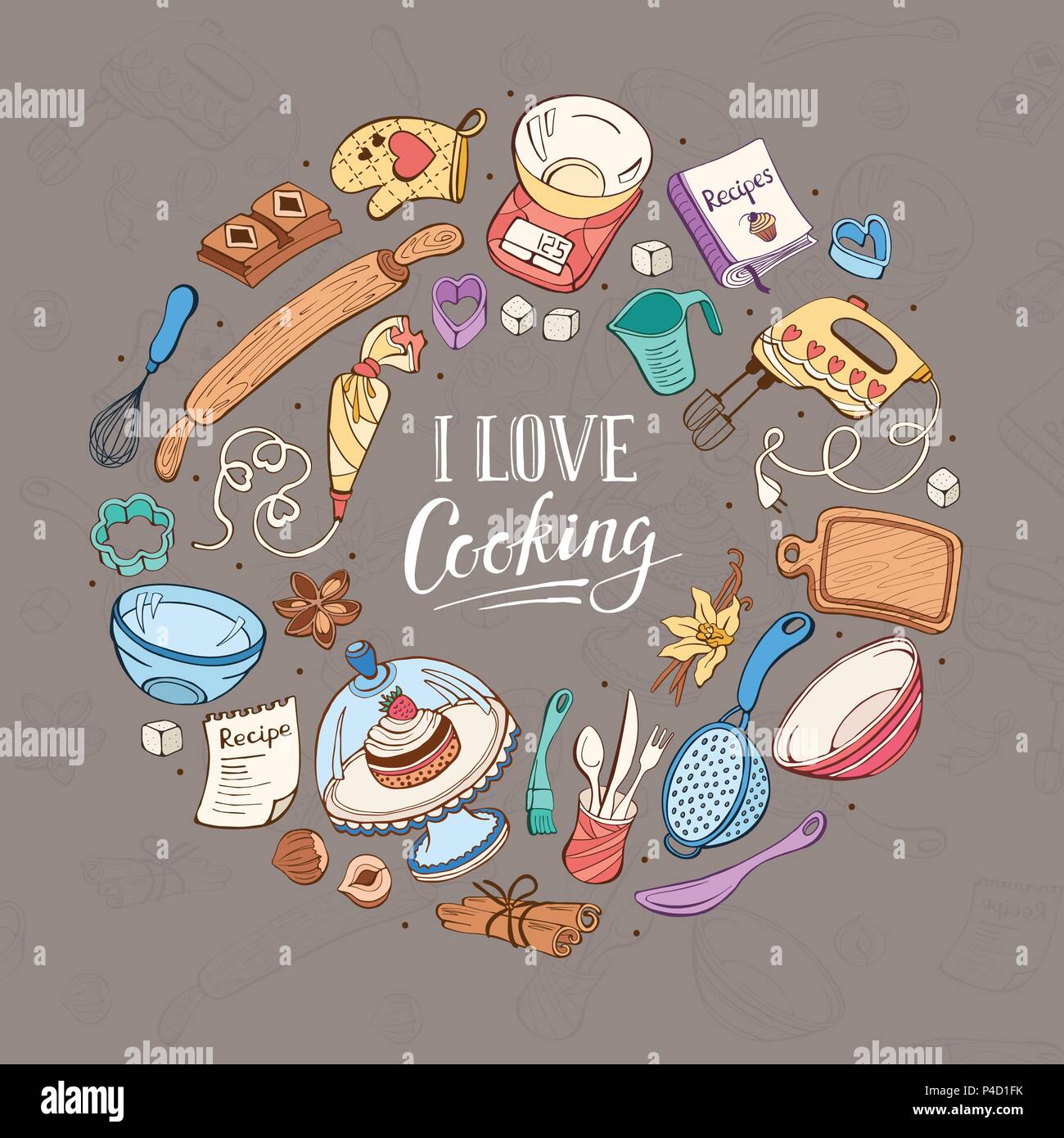 i love cooking poster Stock Vector Image & Art - Alamy