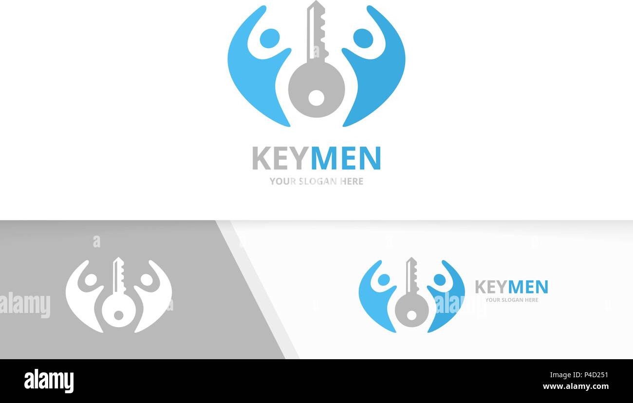Vector key and people logo combination. Lock and family symbol or icon ...