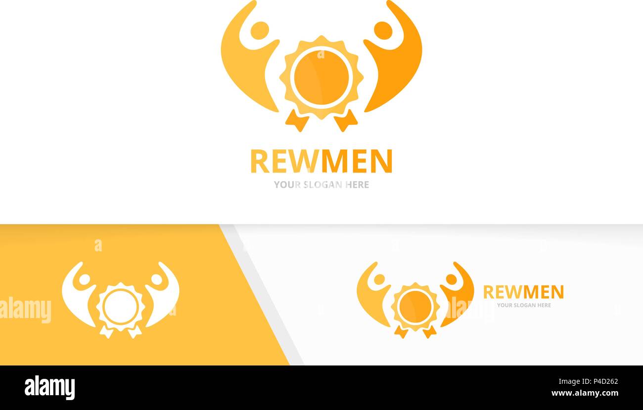 Vector reward and people logo combination. Trophy and family symbol or ...