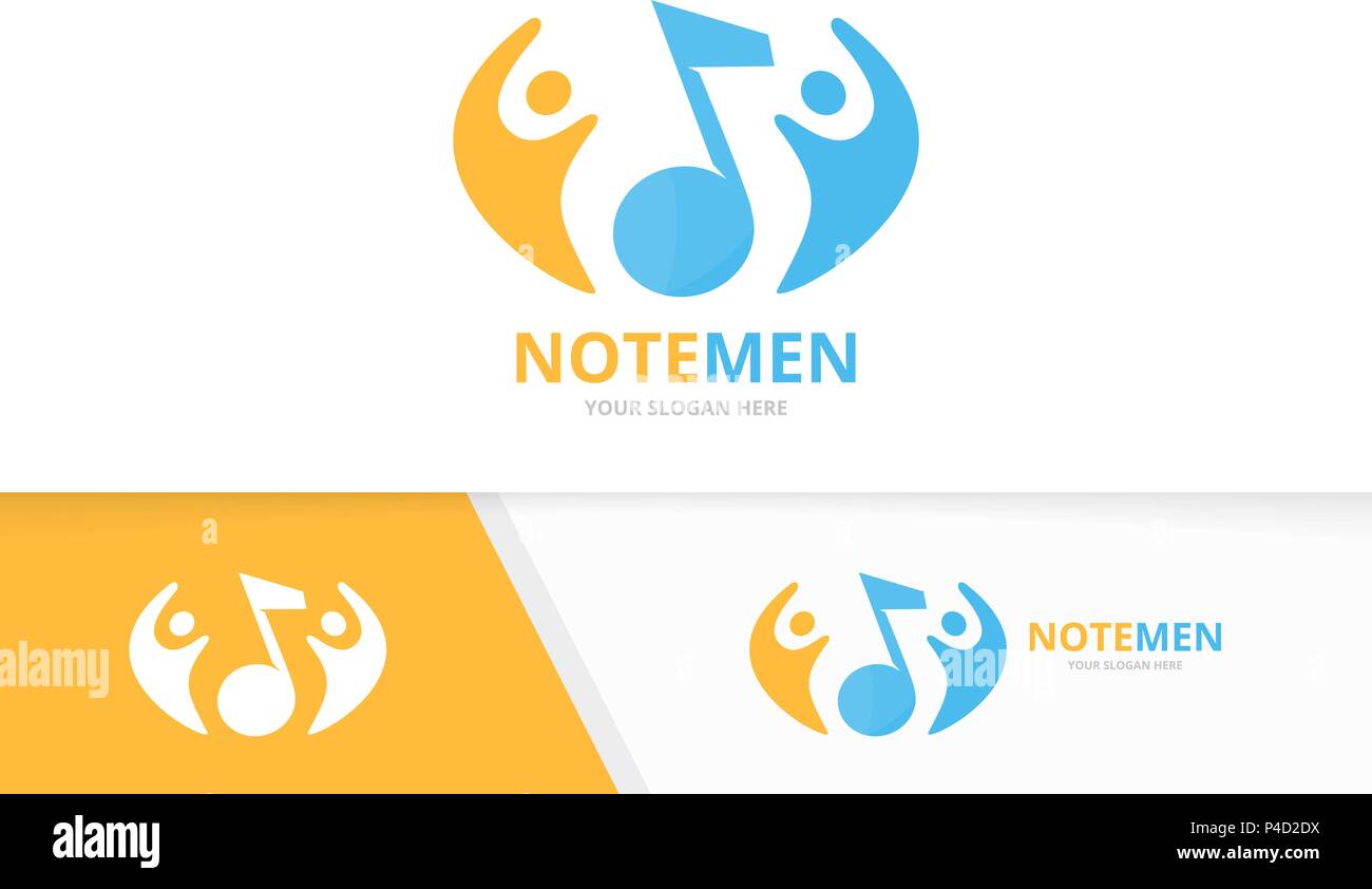 Vector note and people logo combination. Music and family symbol or ...
