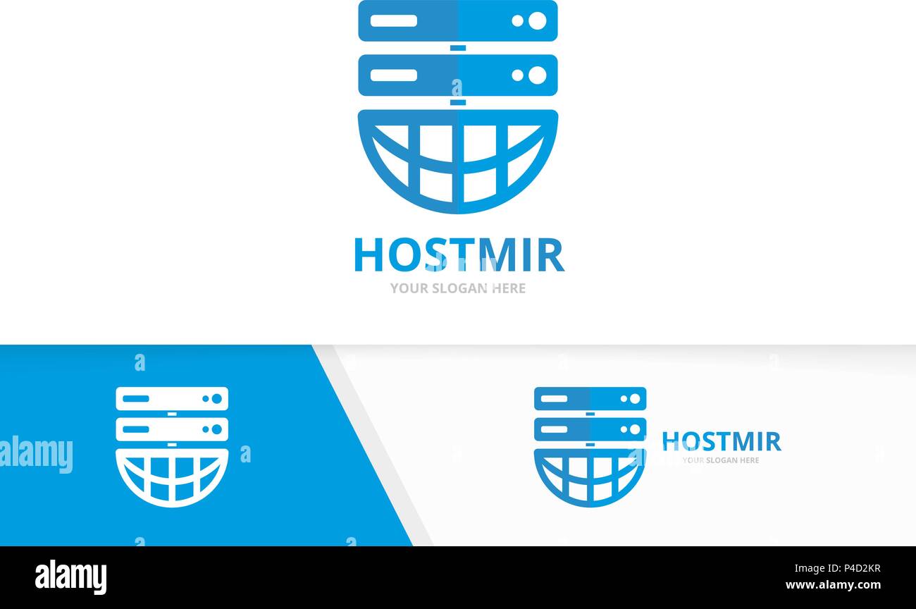 Vector host and planet logo combination. Server and world symbol or ...