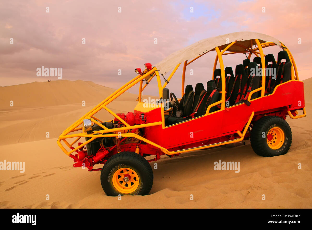 Dune buggy in a desert near Huacachina, Ica region, Peru Stock Photo ...