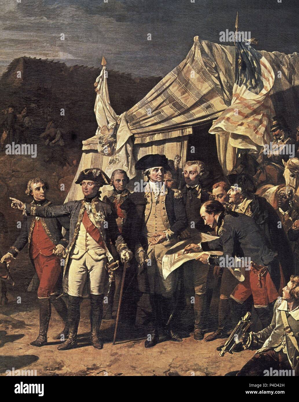 WASHINGTON Y ROCHAMBEAU PREPARAN BATALLA FINAL EN YORKTOWN EN 1781 ...