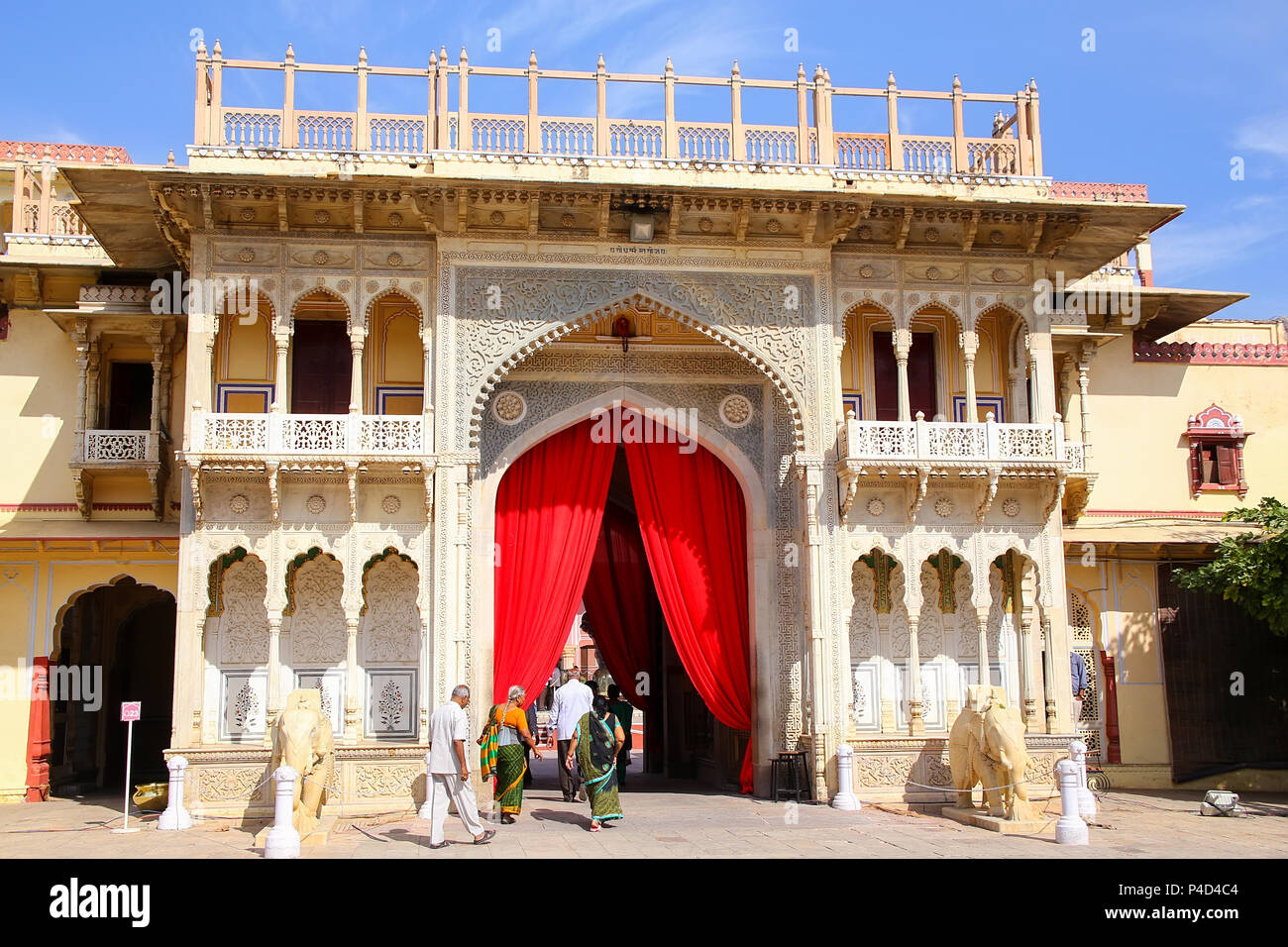 Rajendra Pol in Jaipur City Palace, Rajasthan, India. Palace was the ...