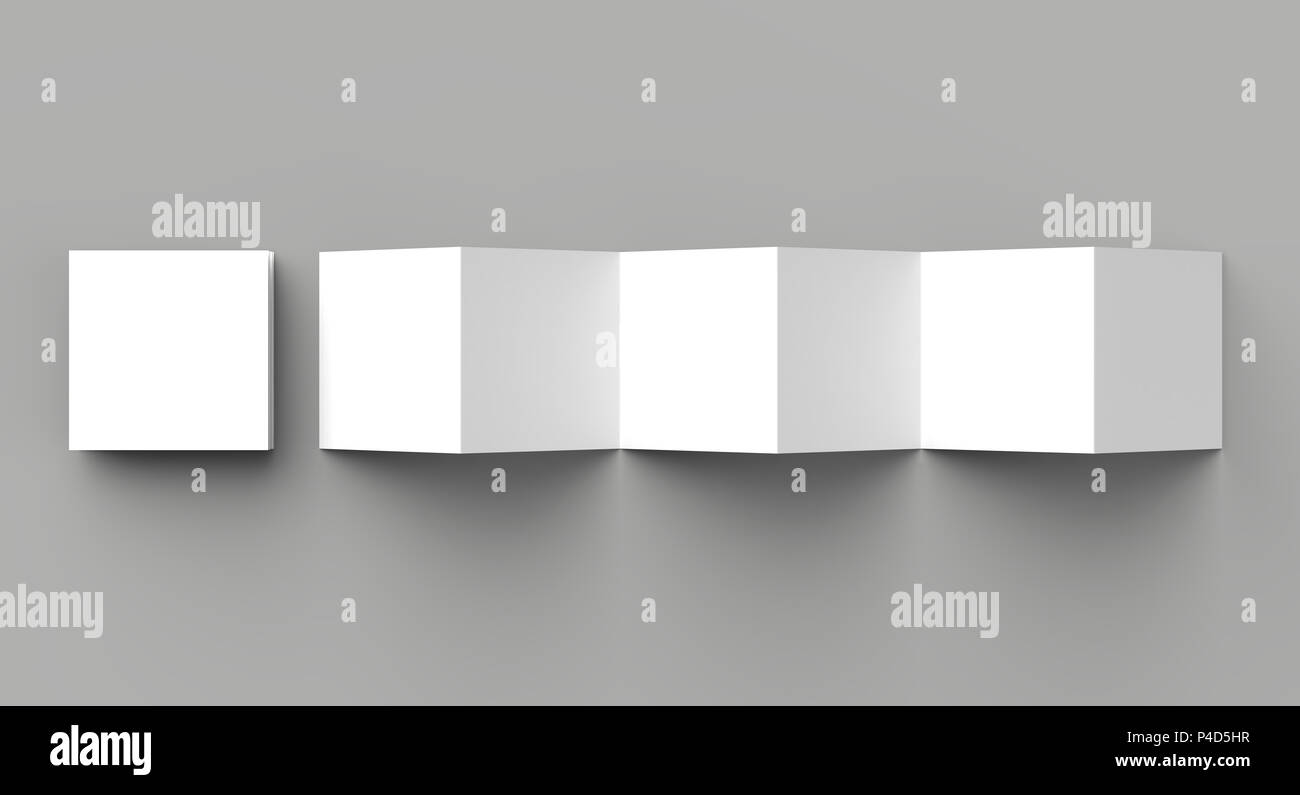 12 page leaflet, 6 panel accordion fold - Z fold square brochure mock ...