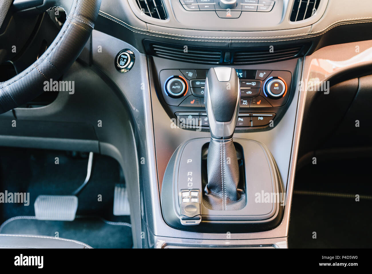 Modern Car Interior With Dashboard View Stock Photo - Alamy