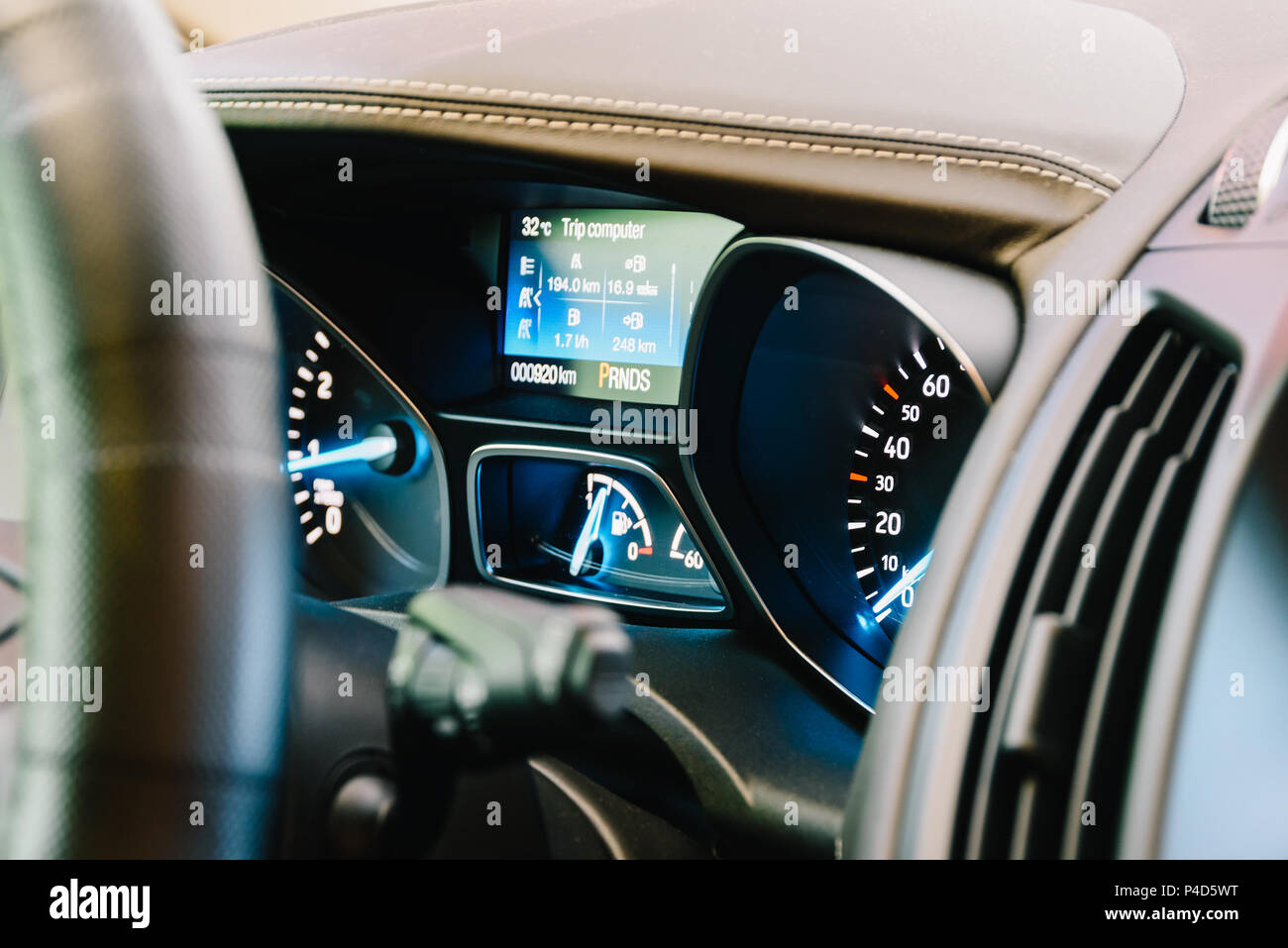 Modern Car Interior With Dashboard View Stock Photo - Alamy