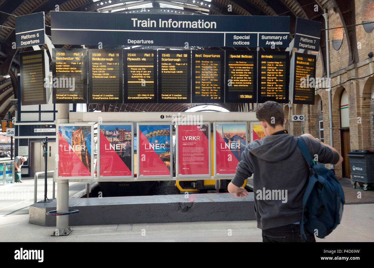 LNER (London North Eastern Railway) posters at York train station. LNER ...