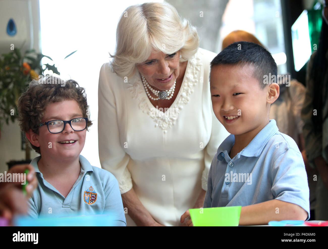 The Duchess of Cornwall with year 4 pupils from Archbishop Sumner ...