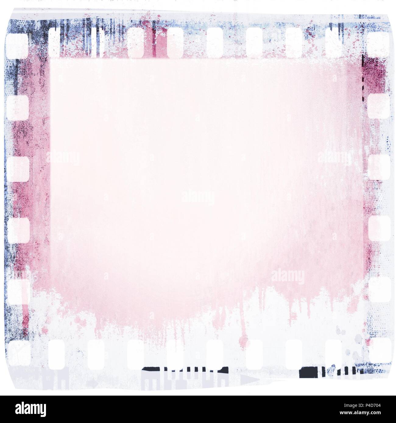 Grunge dripping film strip frame in pink and blue Stock Photo - Alamy