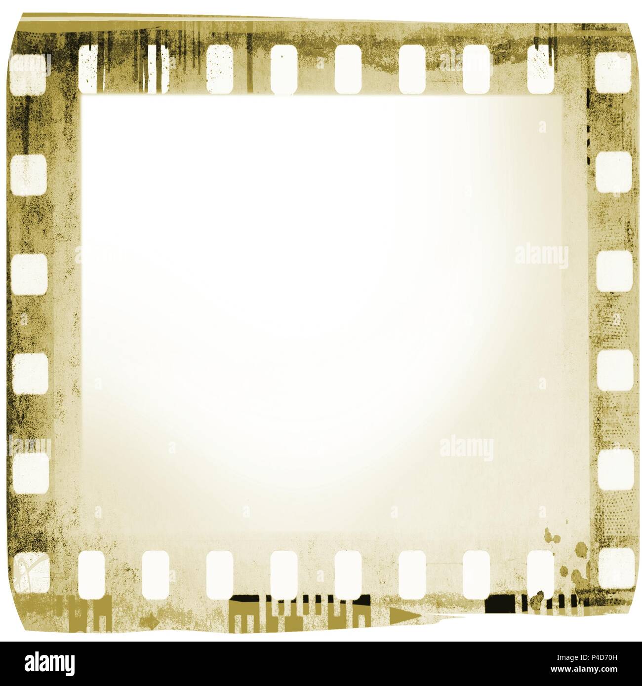 Grunge sepia film strip frame isolated on white Stock Photo - Alamy