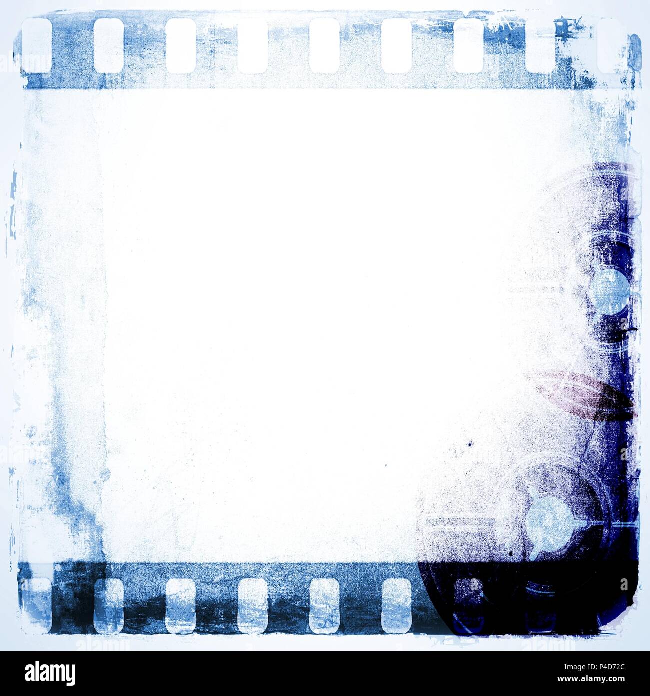 Grunge blue film strip frame Stock Photo - Alamy