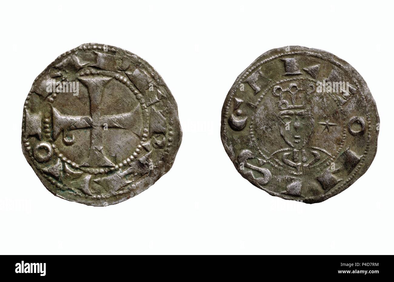 MONEDA DEL REINADO DE ALFONSO VII - VELLON DE LEON - ANVERSO (IZQUIERDA ...