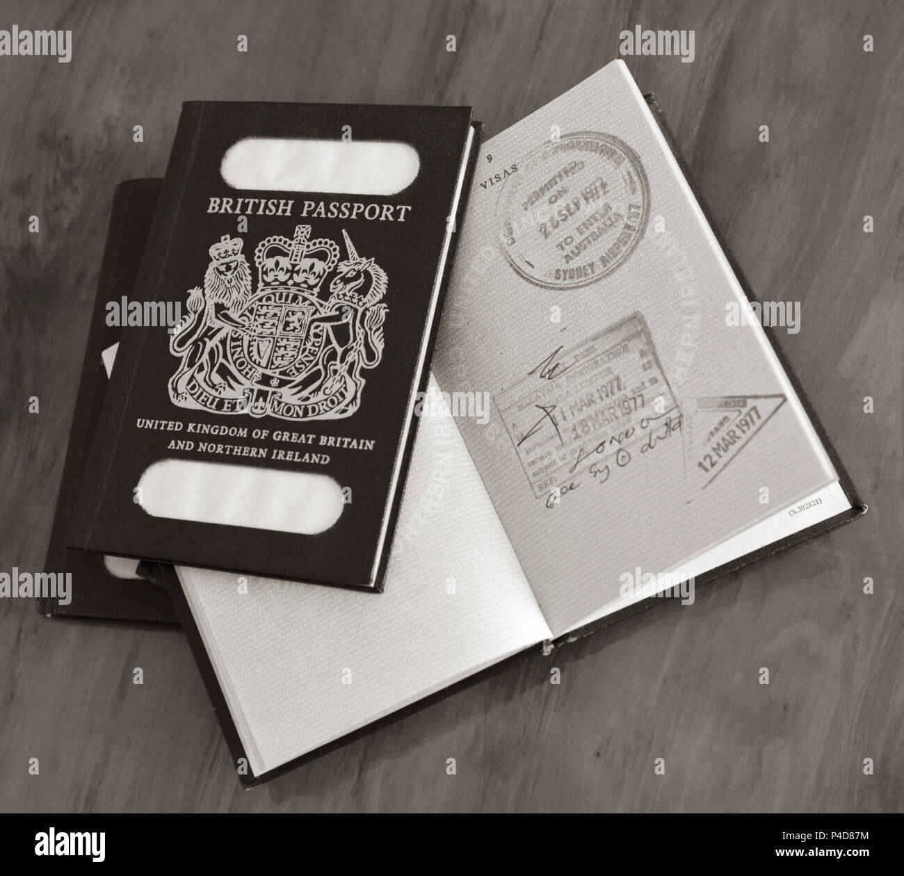 Vintage passport stamps hi-res stock photography and images - Alamy