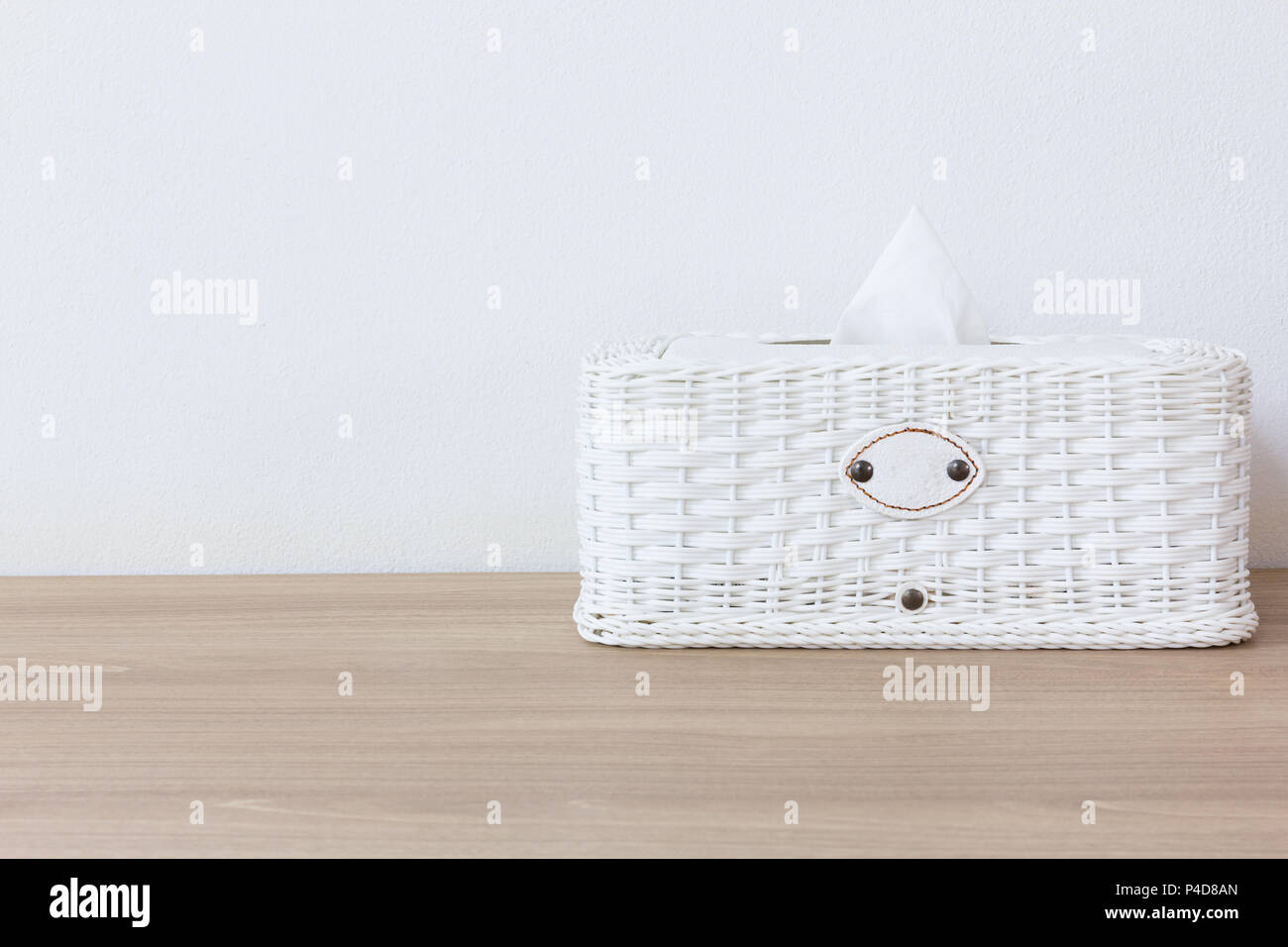 Vintage tissue box mock up on vintage room interior style. White wood ...