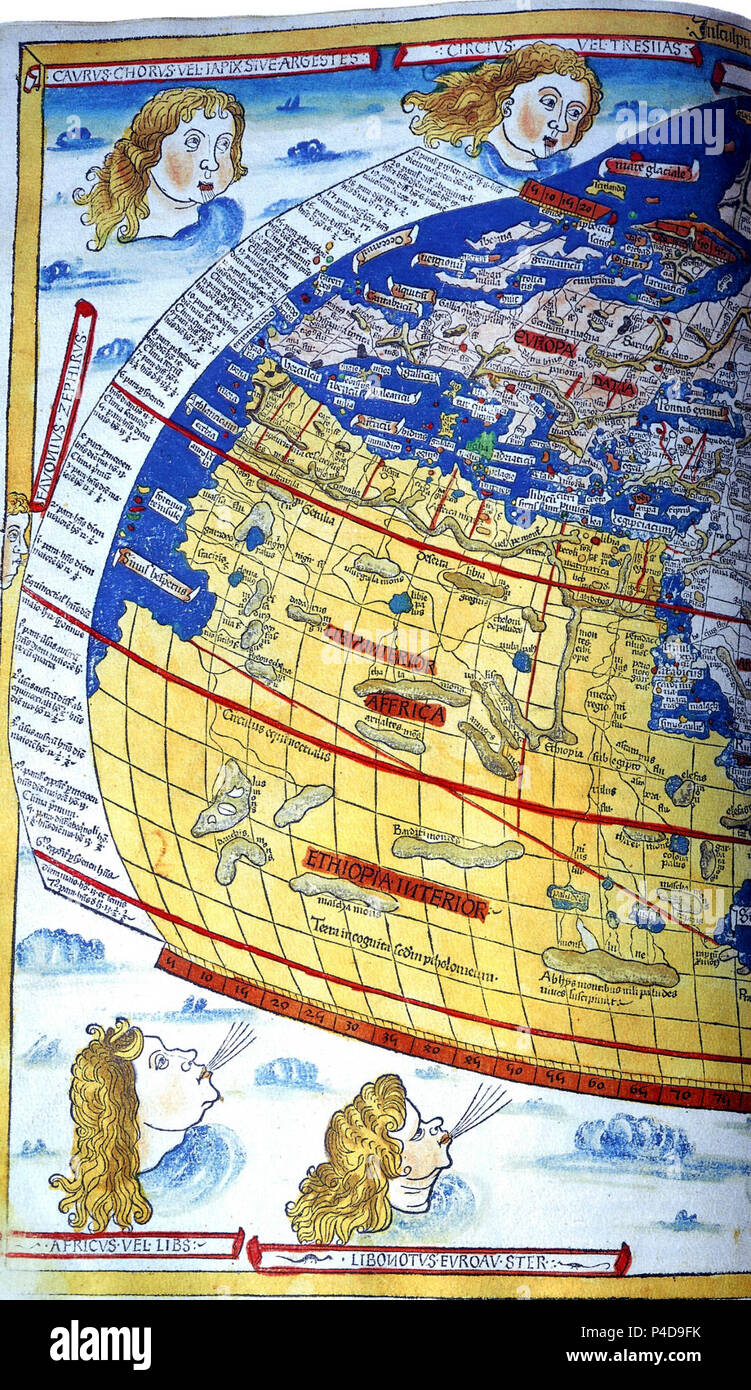 1482 cosmographia nicolaus germanus left Stock Photo - Alamy