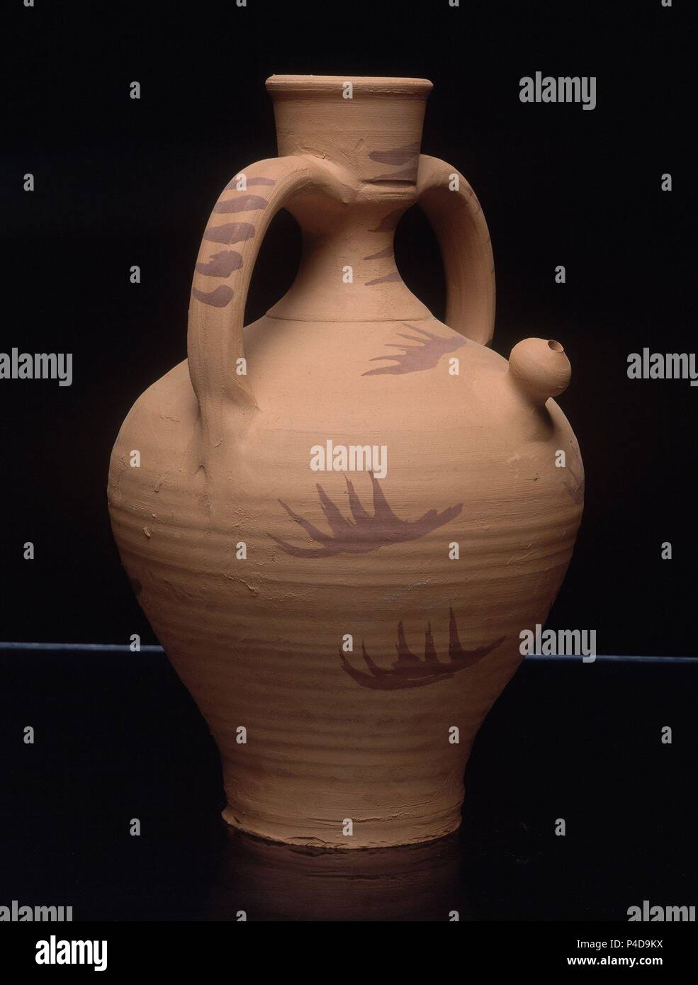 BOTIJA PEQUEÑA SIN VIDRIAR Y DECORADA CON PEINE PARA AGUA - SIGLO XX ...