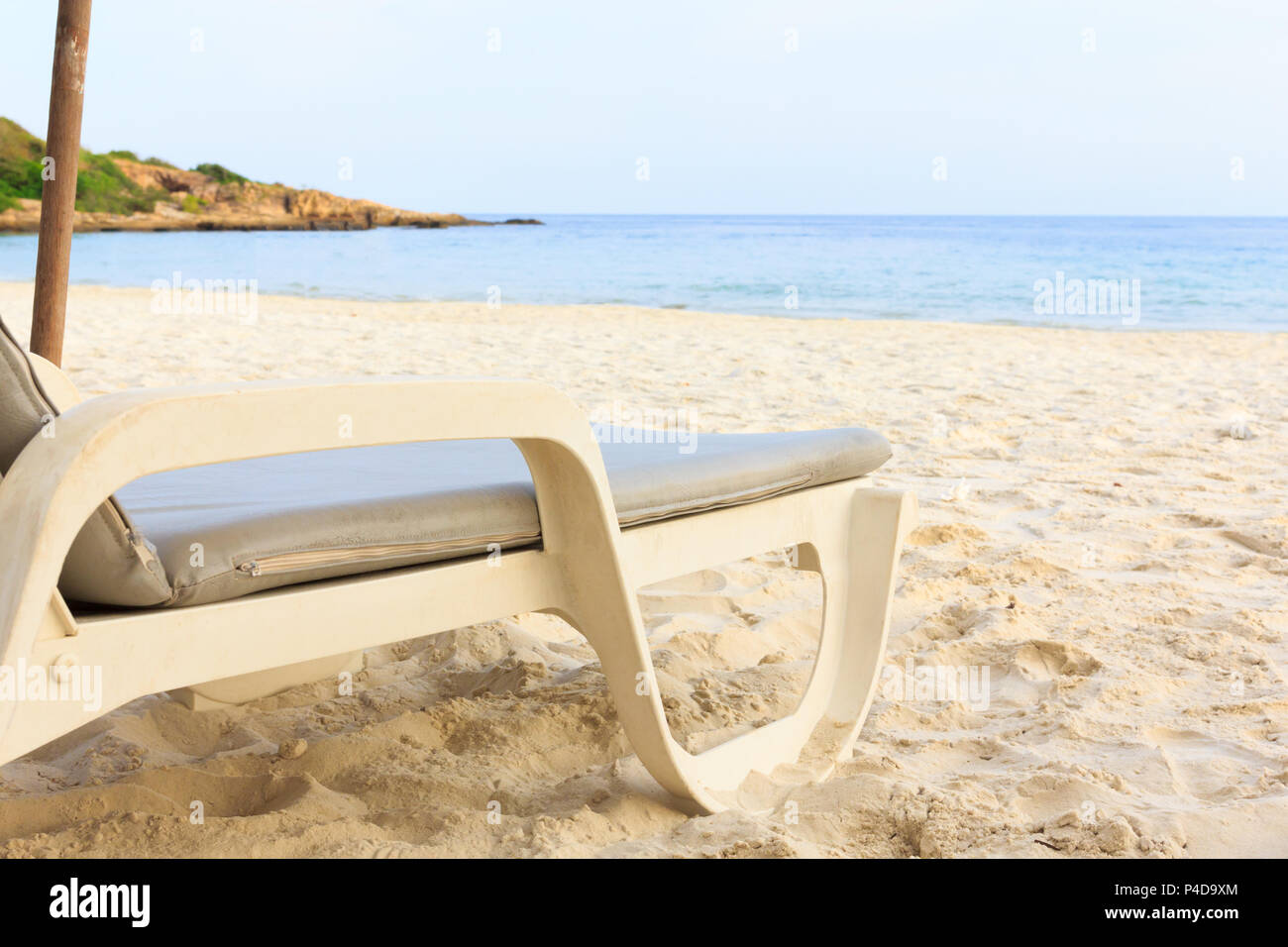 Close up beach bed on sand beach background Stock Photo - Alamy