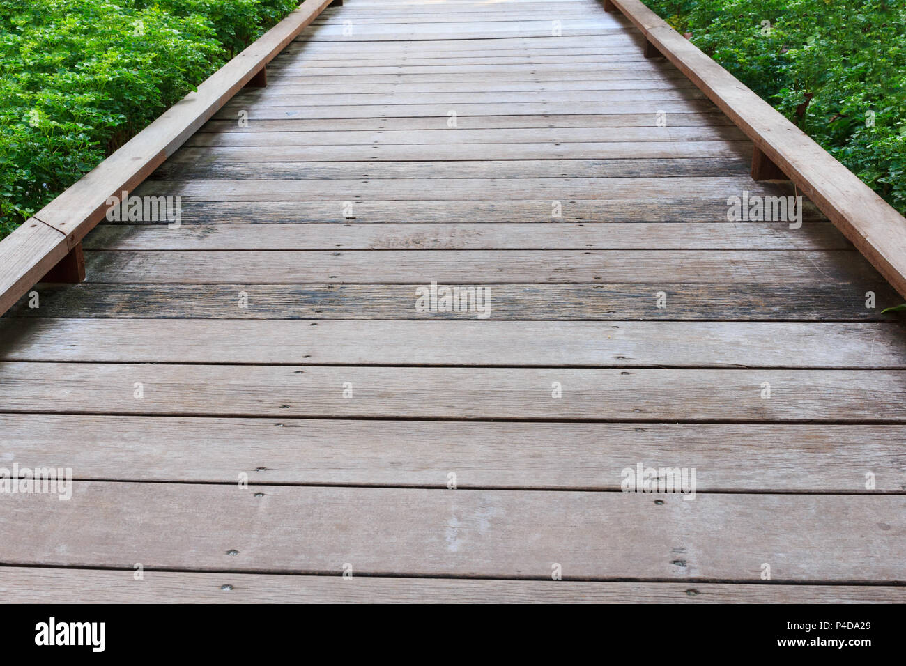 Old wooden floor footpath background, Brown wood plank texture in the ...
