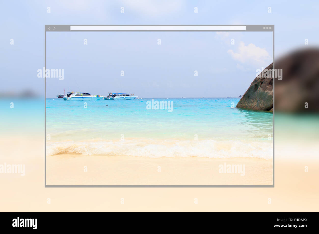 Web site page design concept, on the beach background Stock Photo - Alamy