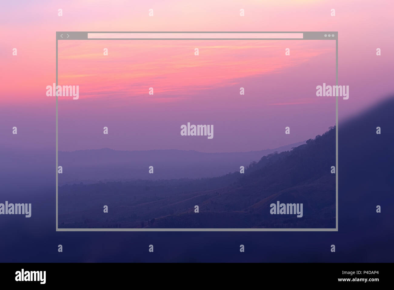Web site page design concept, mountain sunset time background Stock ...