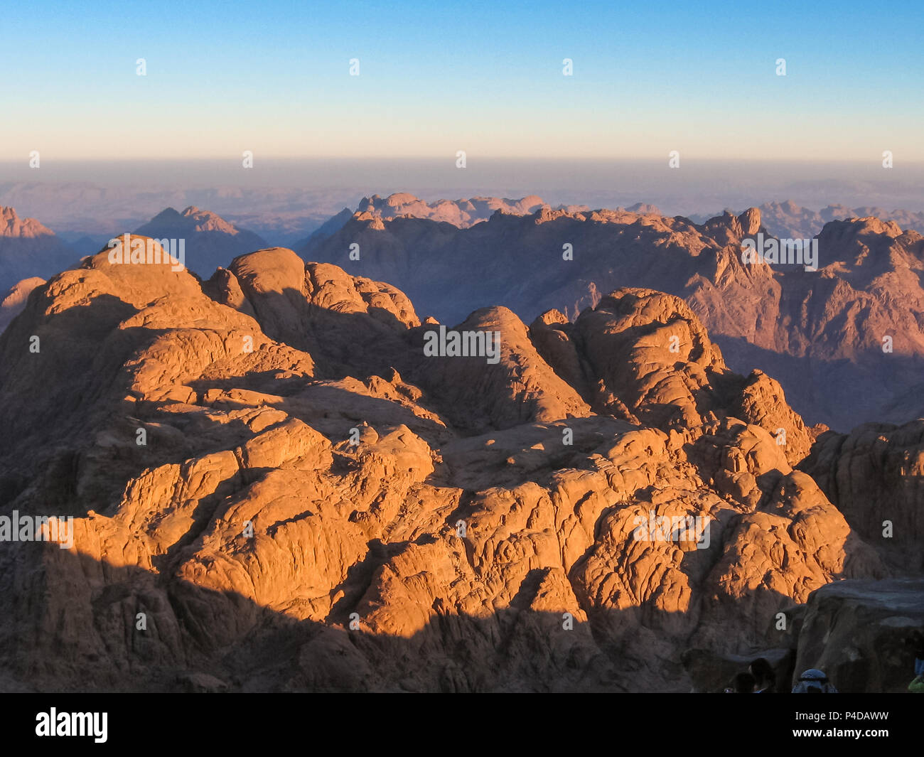 Spectacular aerial view of the holy summit of Mount Sinai, Aka Jebel ...