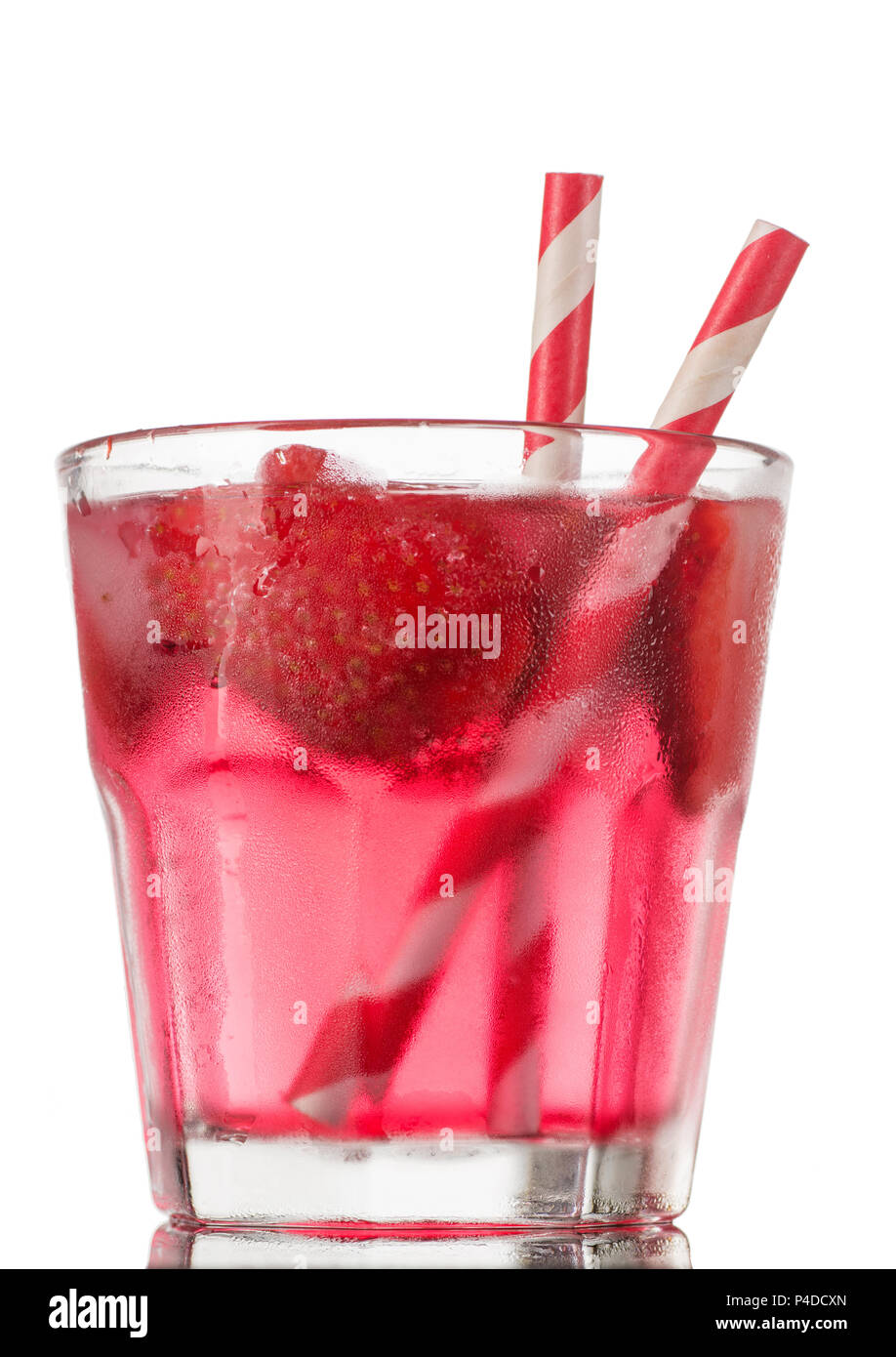 Cosmopolitan cocktail in nice red color in front of a black background ...