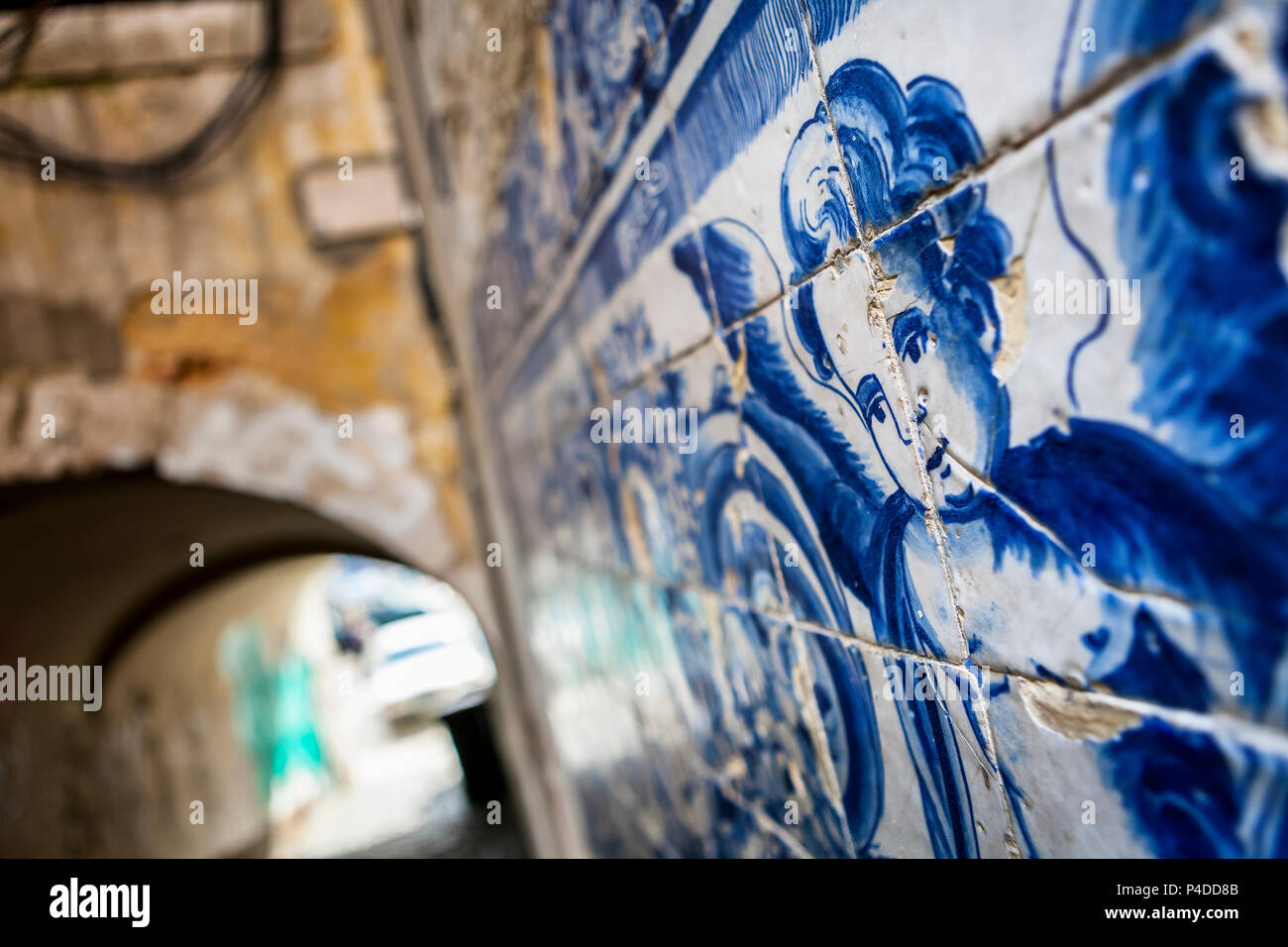 Azulejo tiles wall street alfama hi-res stock photography and images ...