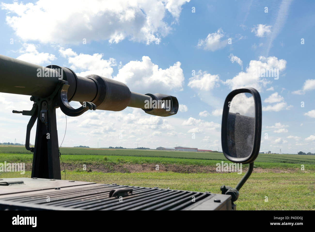 Heavy military equipment exhibition. Army tank with guns Stock Photo ...
