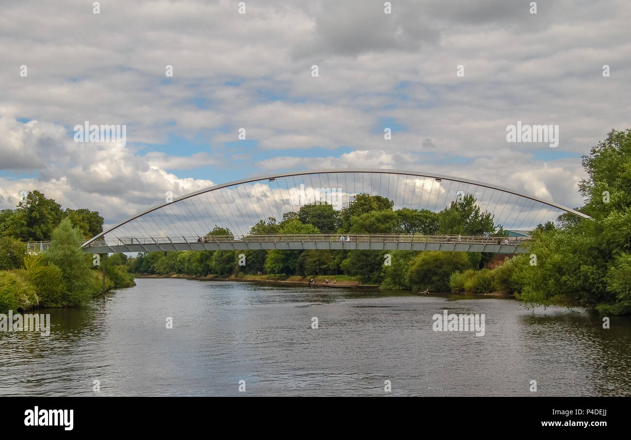 The Millennium Bridge, Modern Pedestrian Walkway over the River Ouse ...