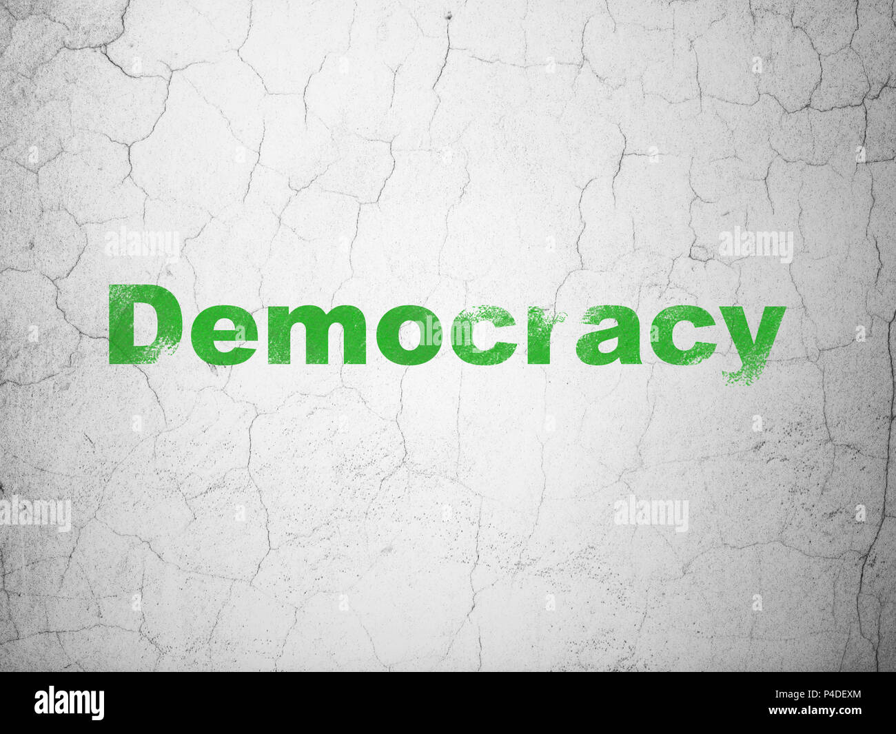 Political concept: Democracy on wall background Stock Photo - Alamy