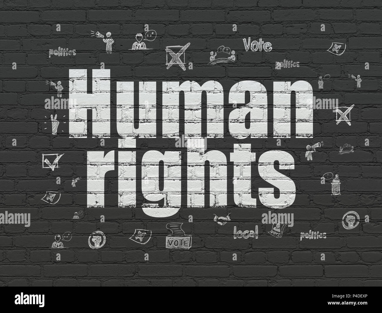 Politics concept: Human Rights on wall background Stock Photo - Alamy