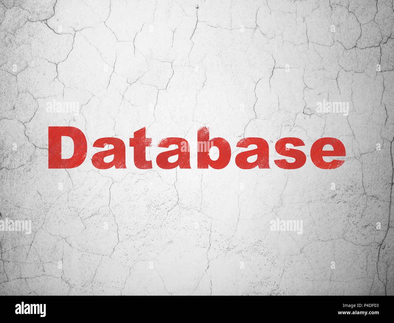 Software concept: Database on wall background Stock Photo - Alamy