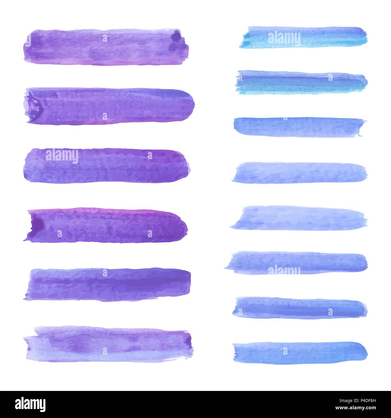 set of watercolor pastel violet brushes stroke Stock Vector Image & Art ...