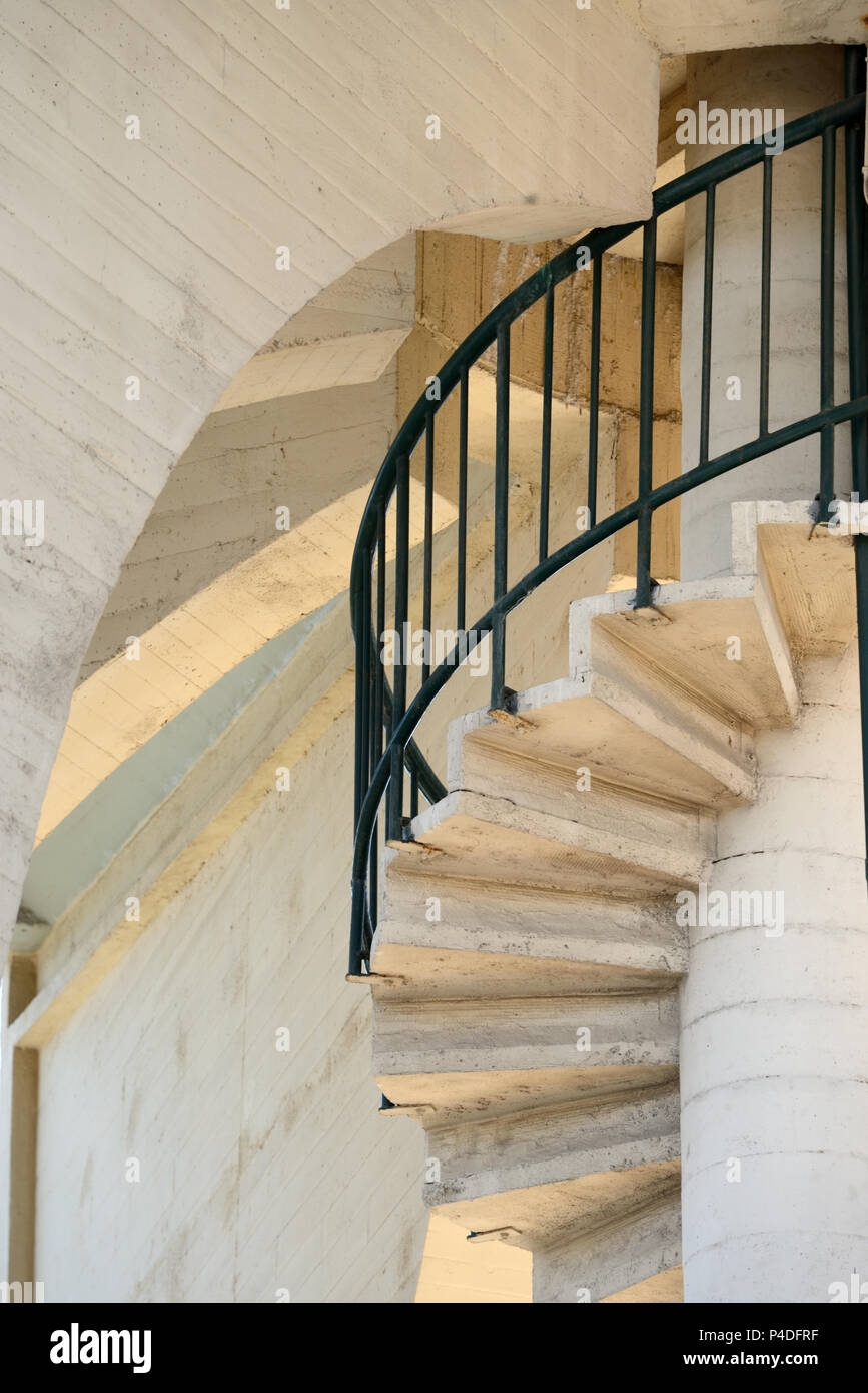 Metal Spiral Staircase Climbing Up Inside a Concrete Water Tower Saint ...