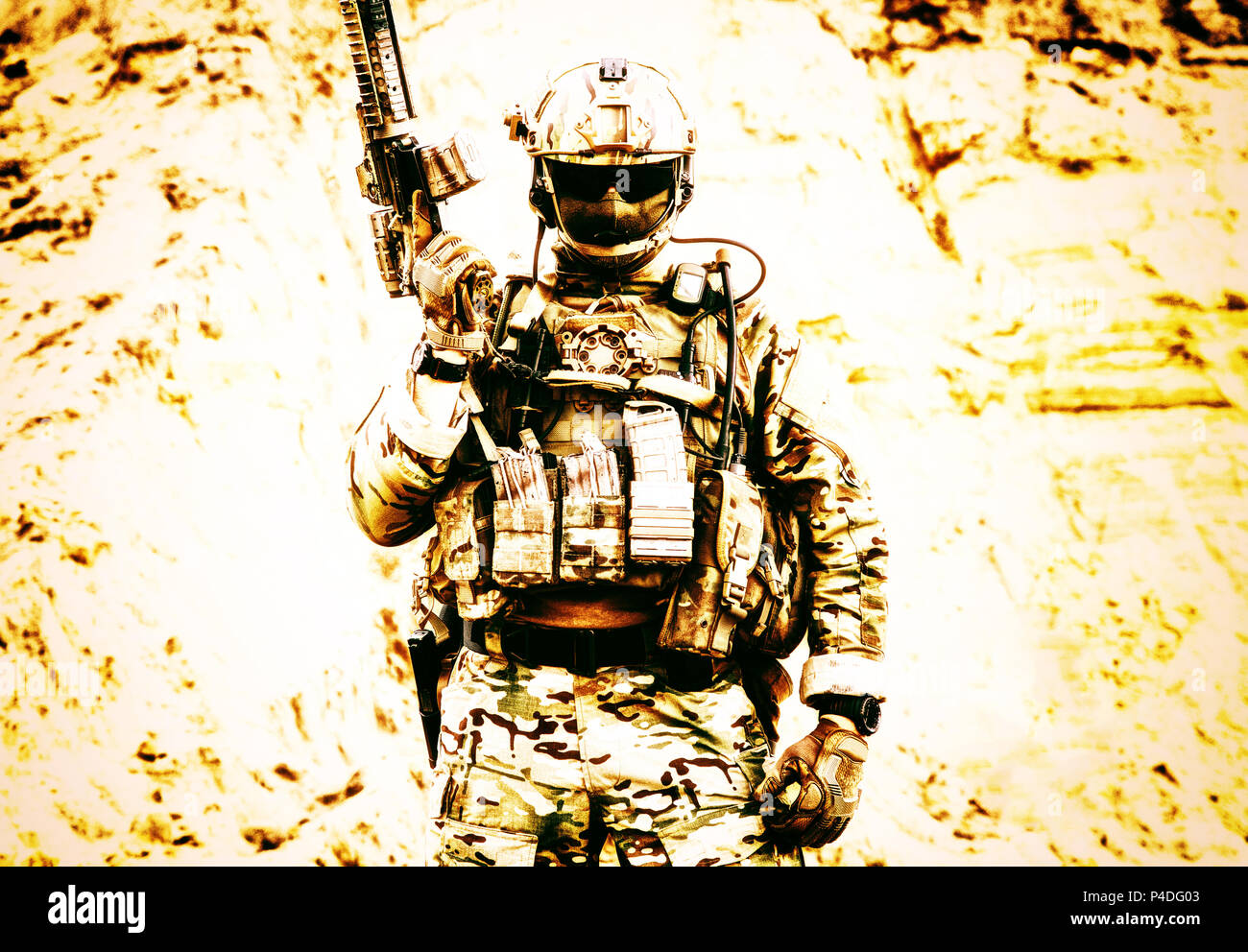 Elite fighter of special forces ready for battle Stock Photo - Alamy