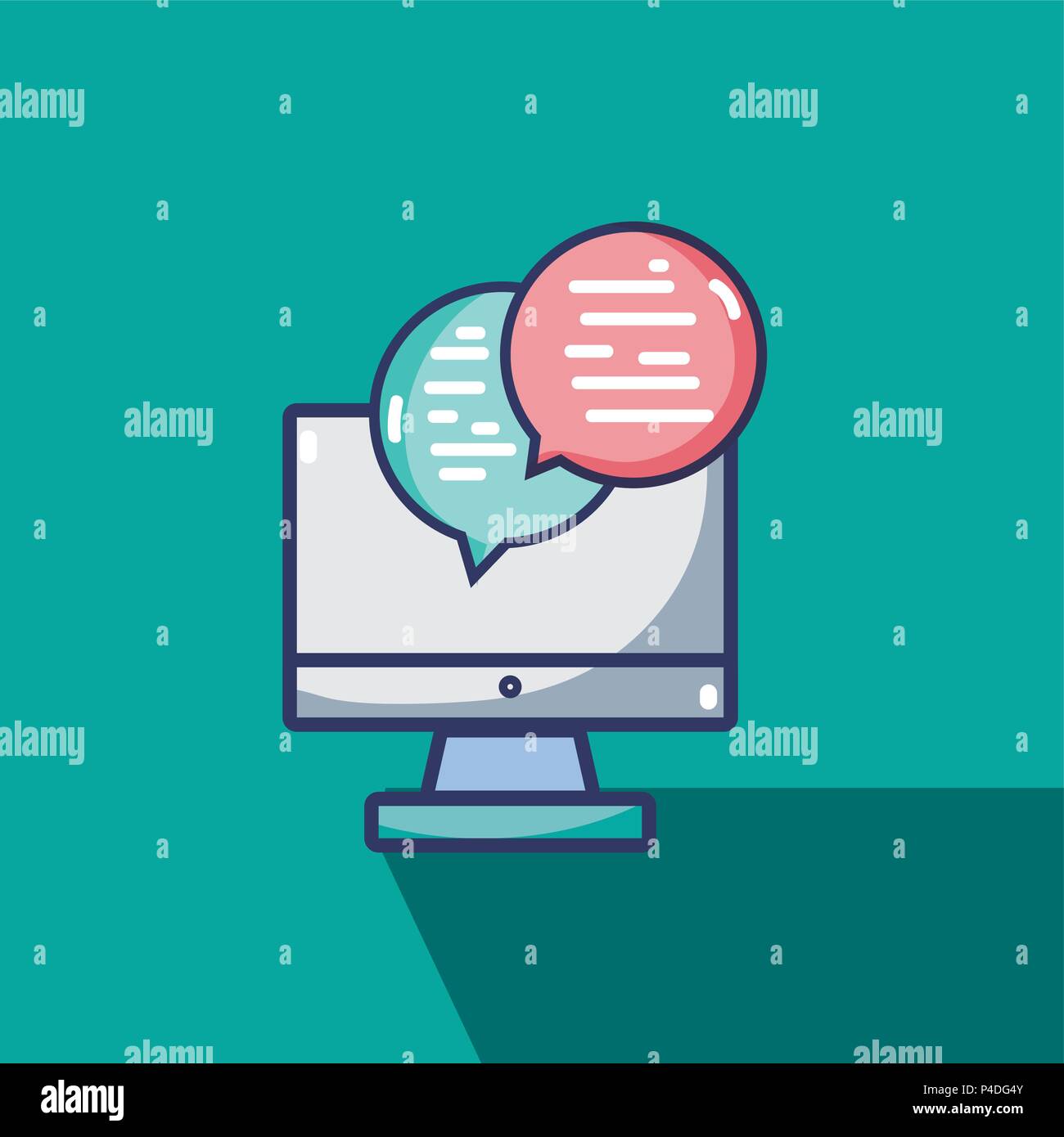 PC and chat bubbles Stock Vector Image & Art - Alamy