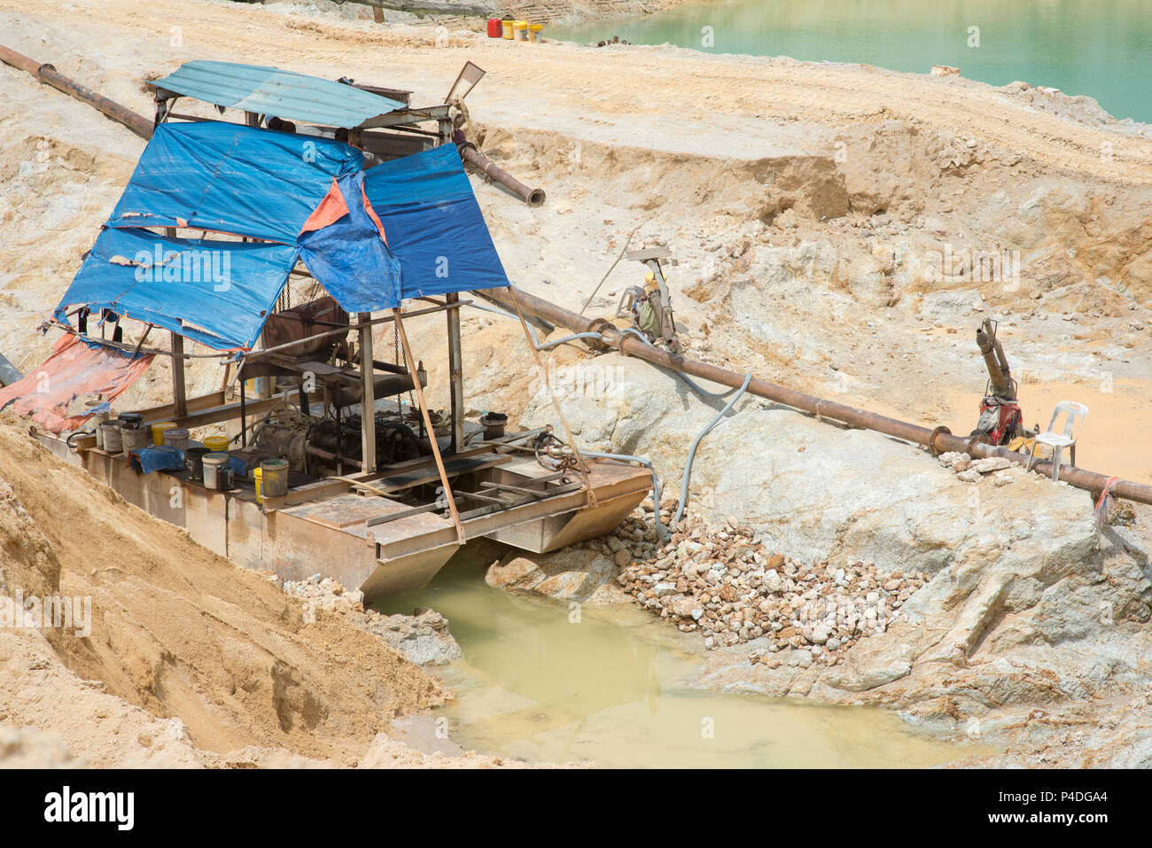 Dredge ship on the water. Sand quarry in Malaysia Stock Photo - Alamy
