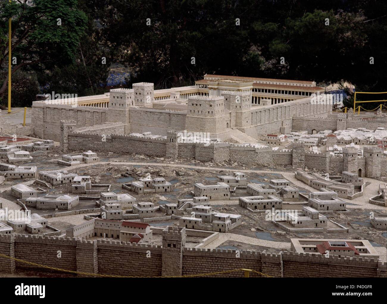 MAQUETA DE JERUSALEN - VISTA DEL RECINTO DEL TEMPLO CON LA FORTALEZA ...