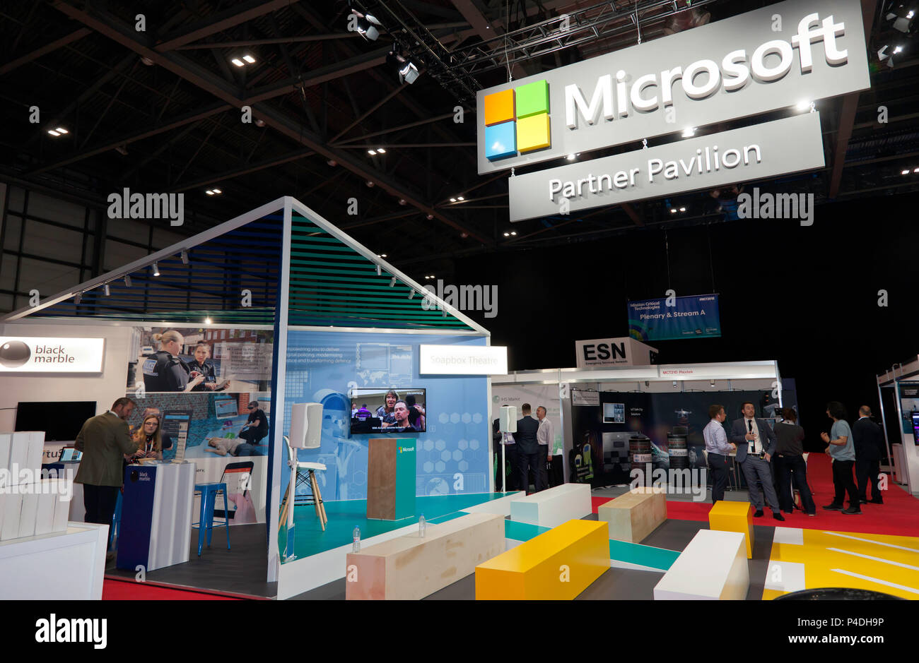 The Microsoft Partner Pavilion, at TechXLR8 2018, ExCel, London Stock ...