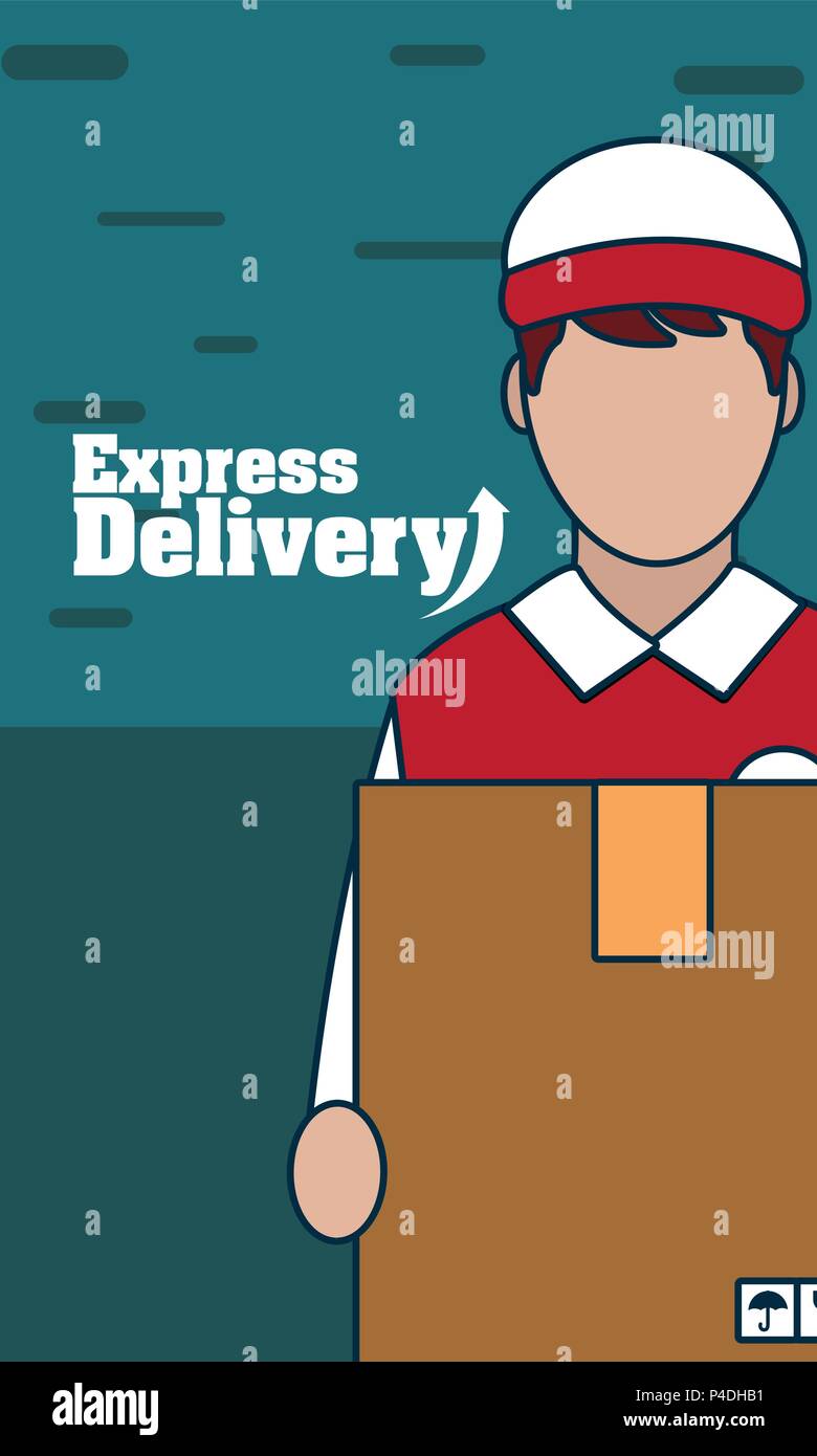 Blue express box Stock Vector Images - Alamy