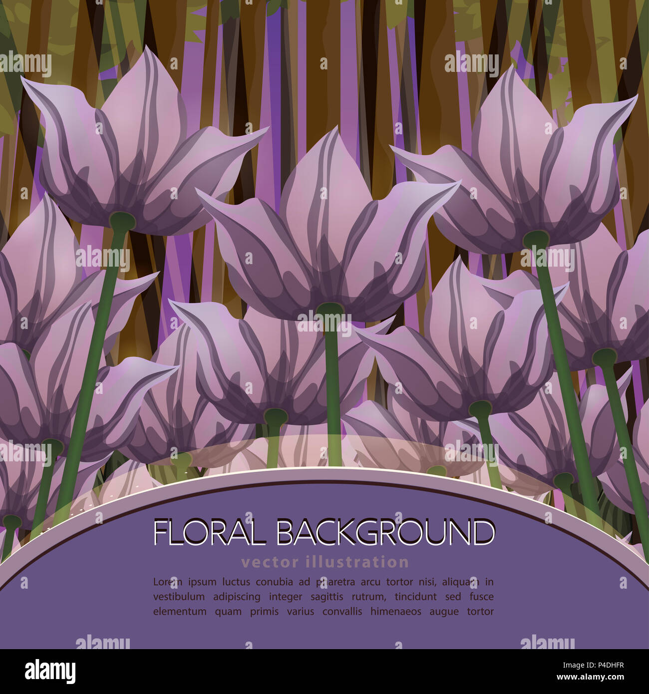 Abstract flowers bottom view, vector illustration, colorful drawing ...