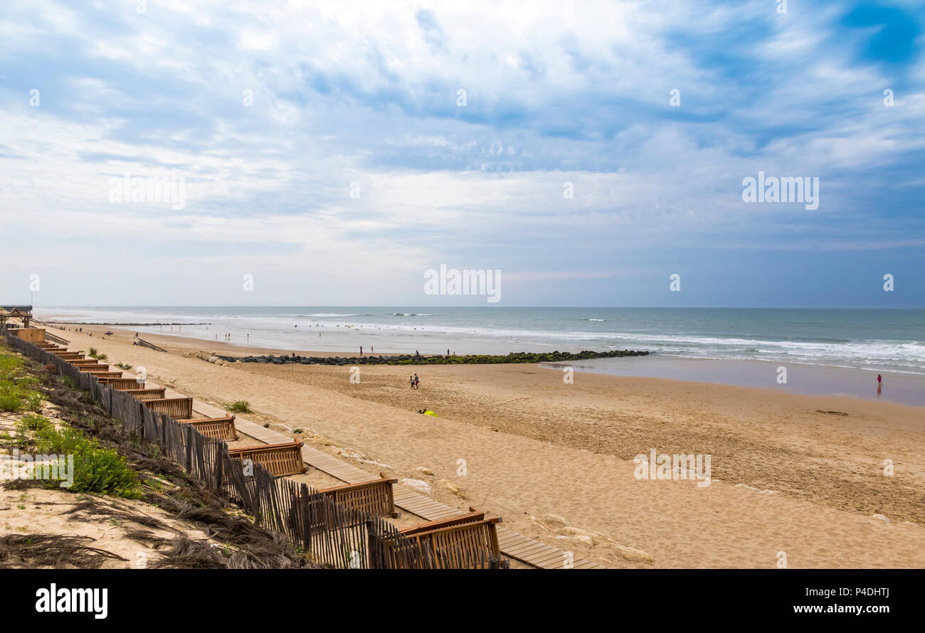 Ocean beach on the Atlantic coast of France near Lacanau-Ocean ...