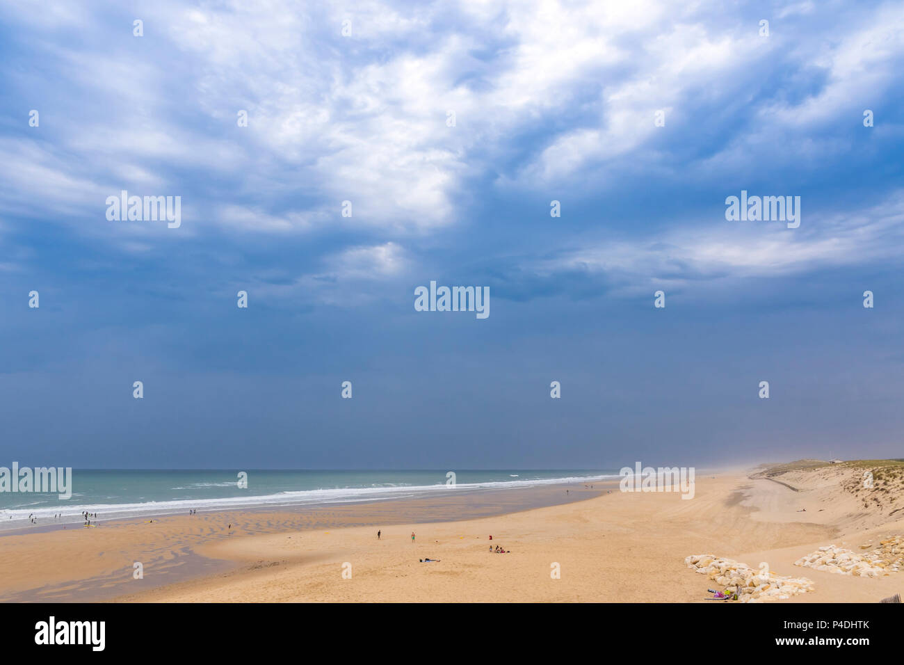 Ocean beach on the Atlantic coast of France near Lacanau-Ocean ...