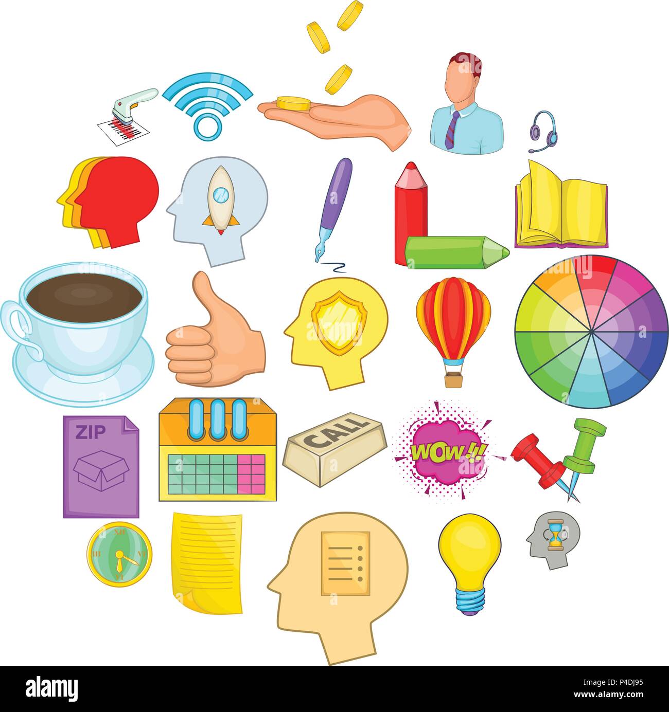 Advertising agency icons set, cartoon style Stock Vector Image & Art ...