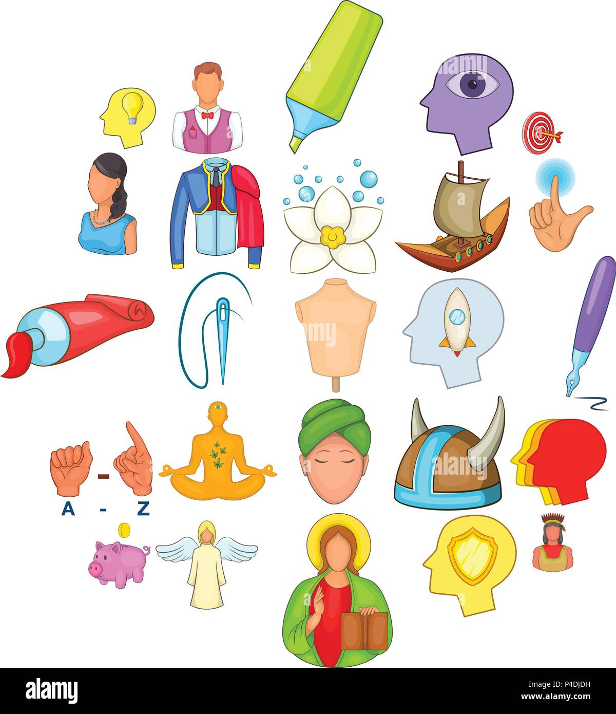 Trouper icons set, cartoon style Stock Vector Image & Art - Alamy